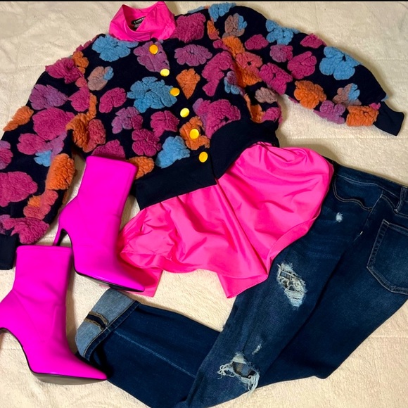 Loragal | Sweaters | Nwot Loragal Bohemian Bright Pops Of Color Floral ...